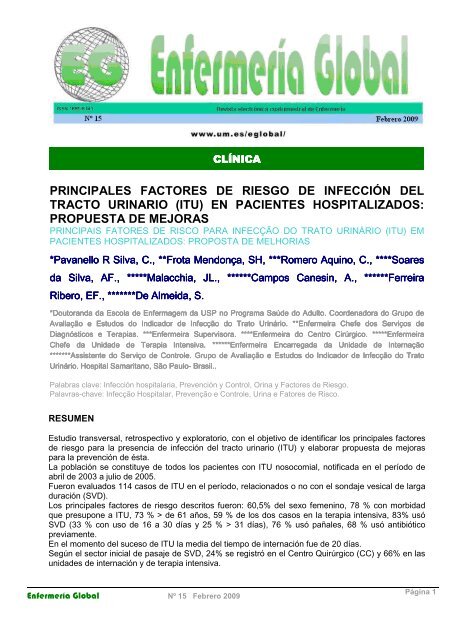principales factores de riesgo de infección del tracto urinario (itu)