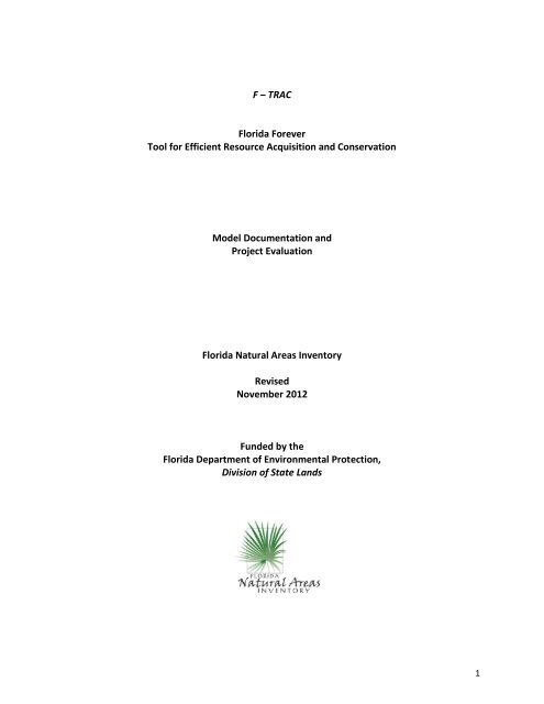 F-TRAC Model Documentation - Florida Natural Areas Inventory