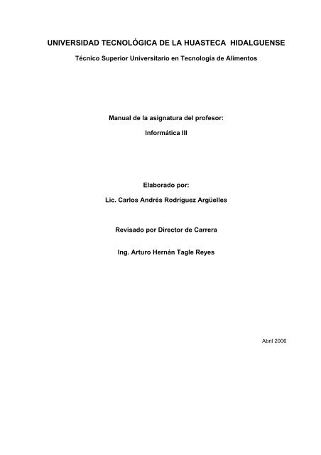 universidad tecnológica de la huasteca ... - Biblioteca UTHH