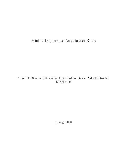 Mining Disjunctive Association Rules