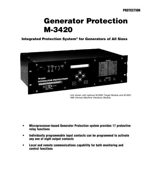 Generator Protection M-3420