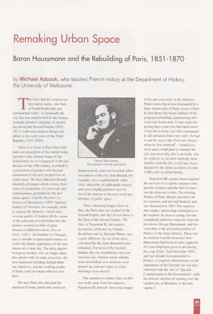 Michael Adcock - Remaking urban space - University of Melbourne