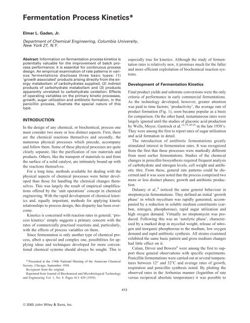 Fermentation Process Kinetics