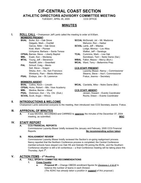 CIF-CENTRAL COAST SECTION