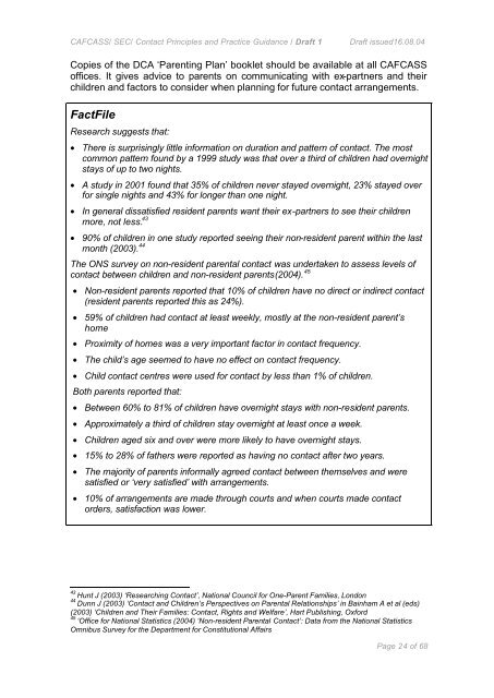 CAFCASS/ SEC/ Contact Pri