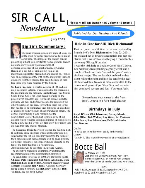 SIR CALL - SIR Branch 146