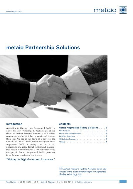 metaio Partnership Solutions
