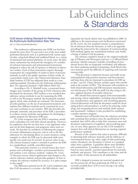 Lab Guidelines - LabMedicine