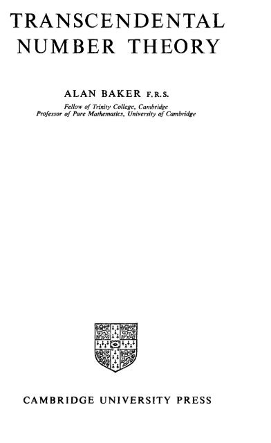 TRANSCENDENTAL NUMBER THEORY