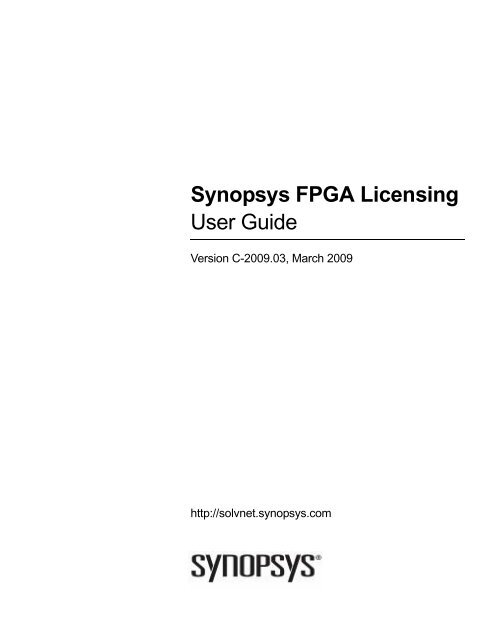 Synopsys FPGA Licensing User Guide - Actel