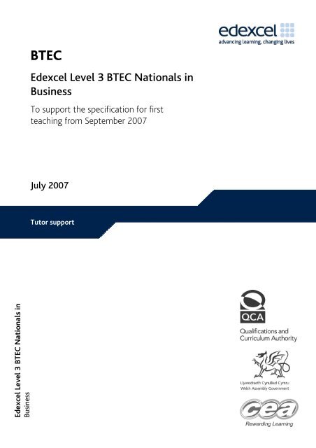 Edexcel Level 3 BTEC Nationals