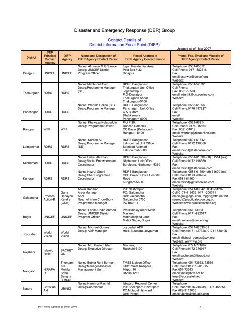 Disaster and Emergency Response (DER) Group