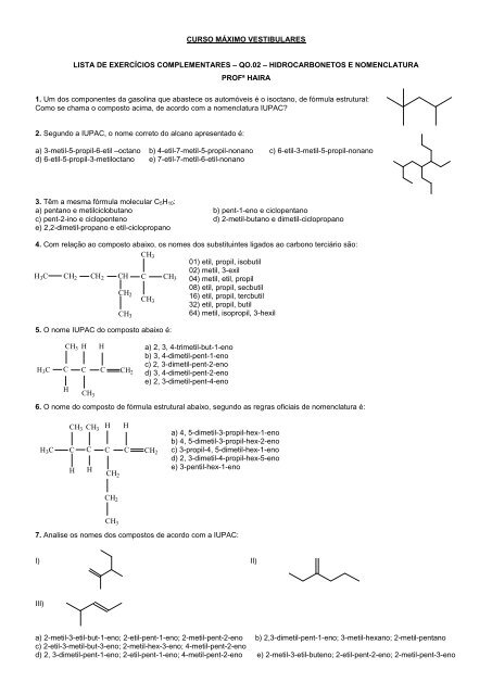 Formula Estrutural Condensada De Pentano