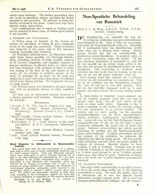 Non..Spesifieke Behandeling van Rumatiek - SAMJ Archive Browser