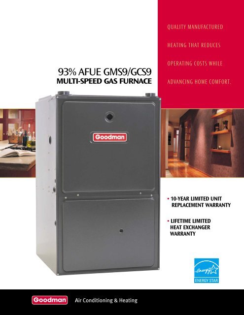 93% AFUE GMS9/GCS9