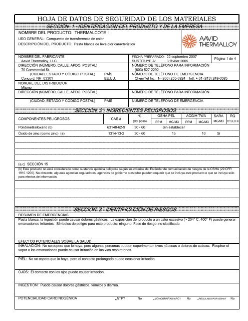 thermalcote I spanish - Aavid