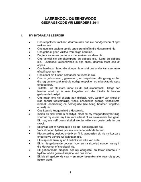 Leerders - Laerskool Queenswood