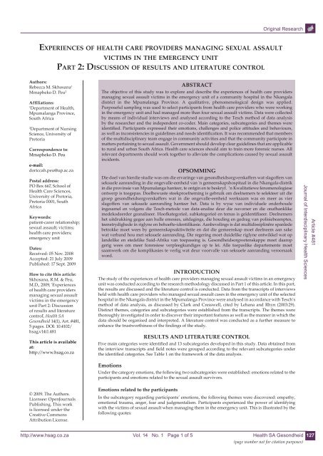 Print this article - Health SA Gesondheid