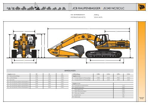 JCB RAUPENBAGGER | JS 240 NC/SC/LC