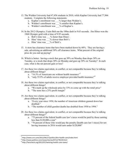 18 Exercises 1. Out of 23