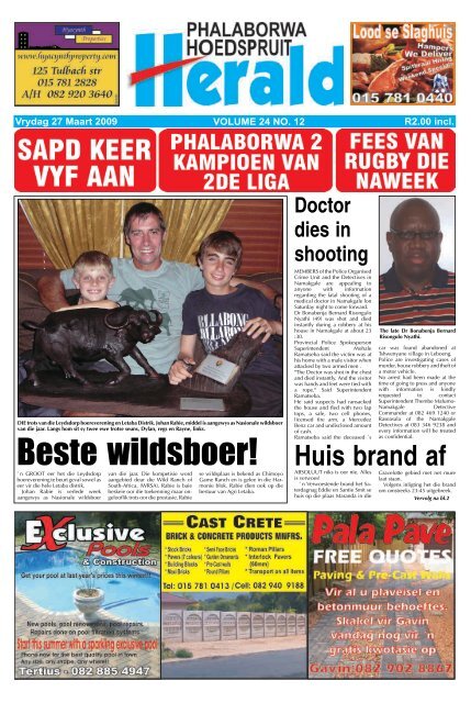 Beste wildsboer! - Letaba Herald