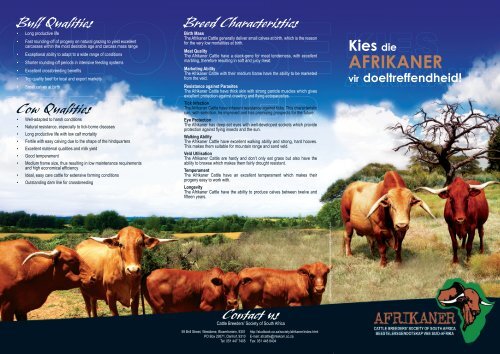 Breed Characteristics - The Afrikaner Cattle Breeders' Society of ...