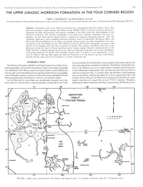 The Upper Jurassic Morrison Formation in the Four Corners Region