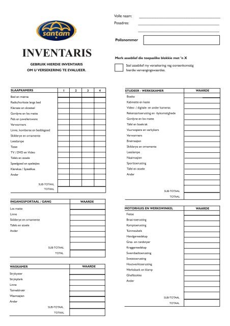 INVENTARIS - Santam