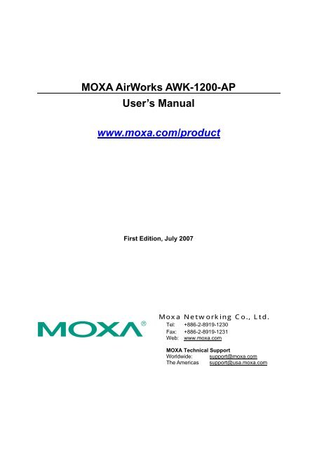 MOXA AirWorks AWK-1200-AP User's Manual