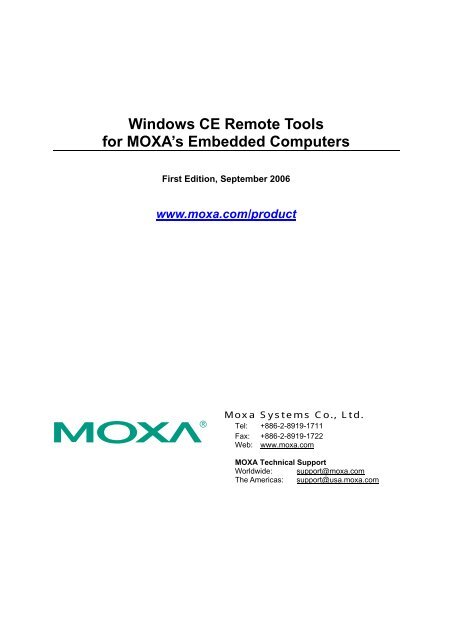 Windows CE Remote Tools for MOXA's Embedded Computers
