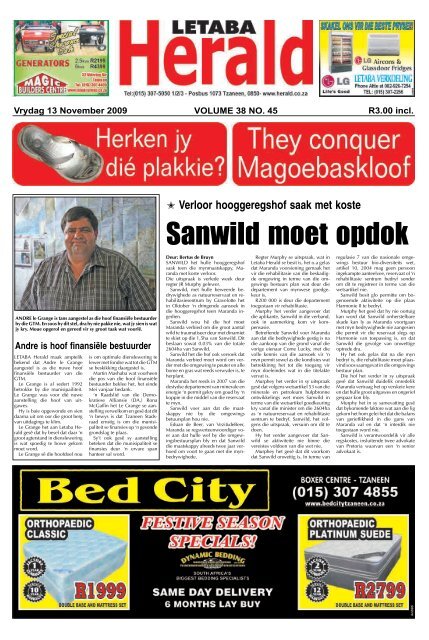 Sanwild moet opdok - Letaba Herald