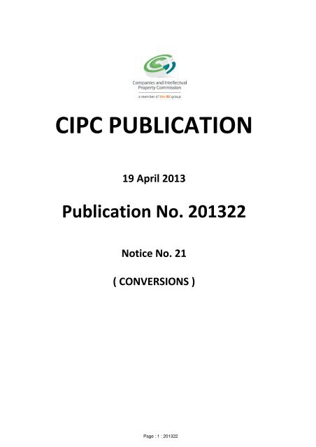201322 - Notice 21 - CIPC