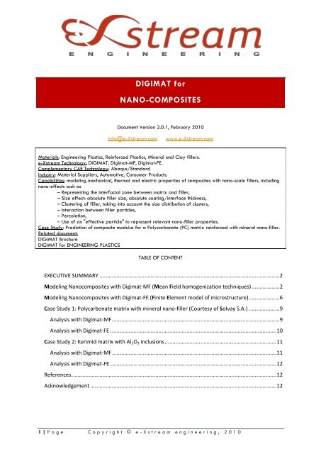 DIGIMAT for NANO-COMPOSITES - MSC Software