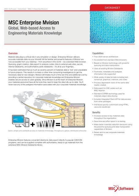 MSC Enterprise Mvision Datasheet