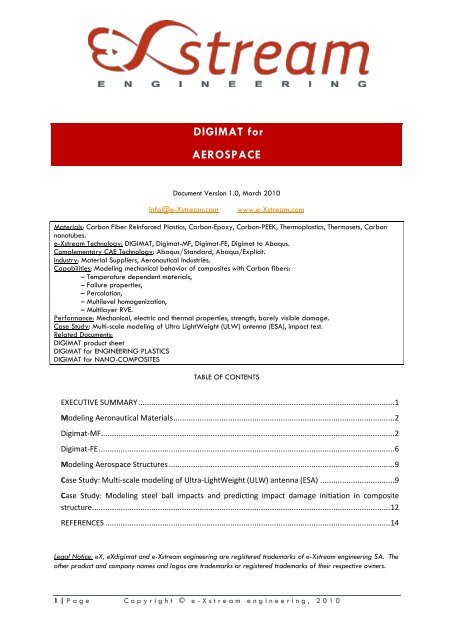 DIGIMAT for AEROSPACE - MSC Software