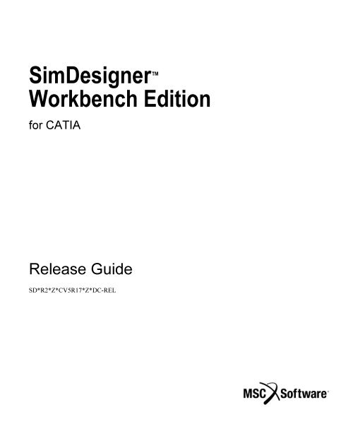 SimDesignerâ ¢ Workbench Edition - MSC Software