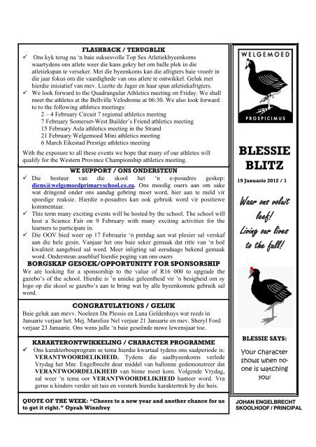 blessie blitz - Welgemoed Primary School