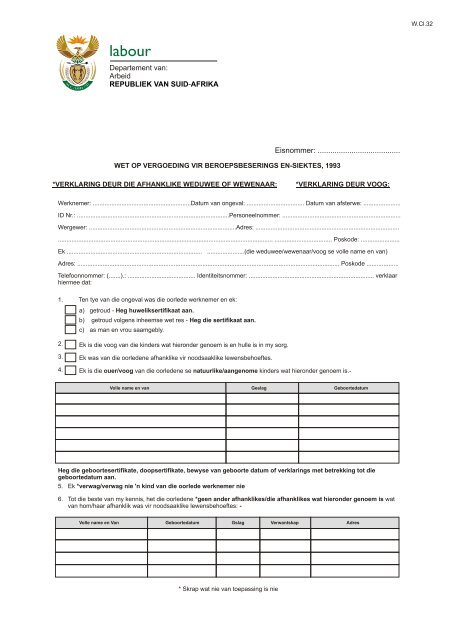 Form - COID - W.Cl.32 - Afrikaans