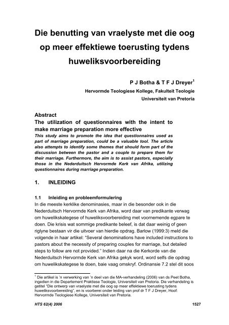 Die benutting van vraelyste met die oog op meer effektiewe ...