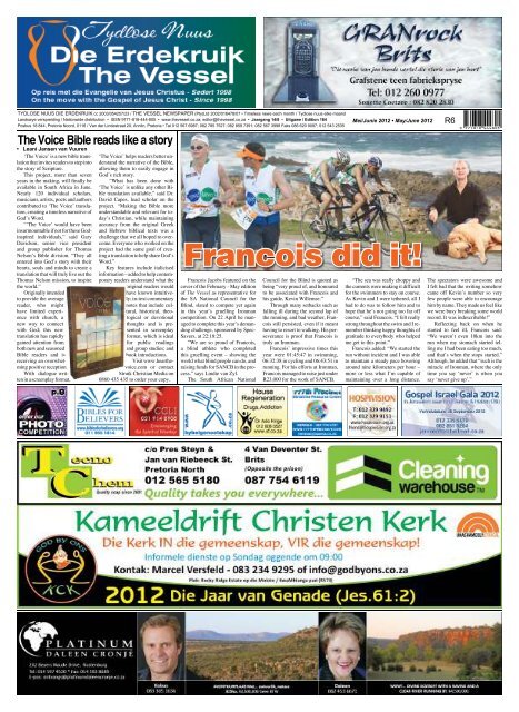 Lees verder in PDF... - Die Erdekruik / The Vessel