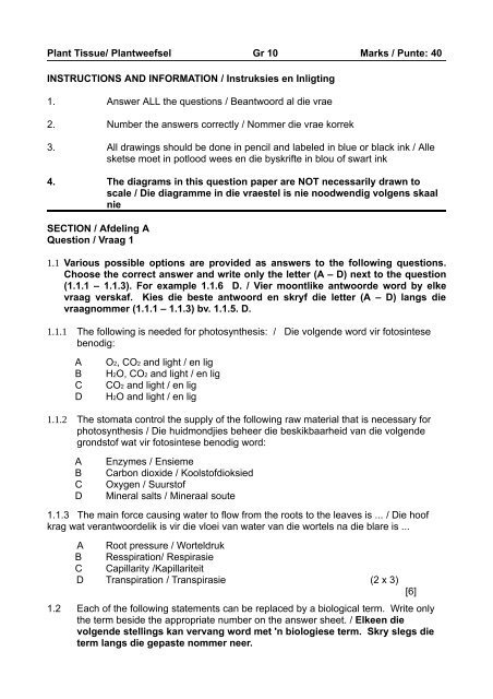 40 INSTRUCTIONS AND INFORMATION / Instruksies en Inligting 1 ...