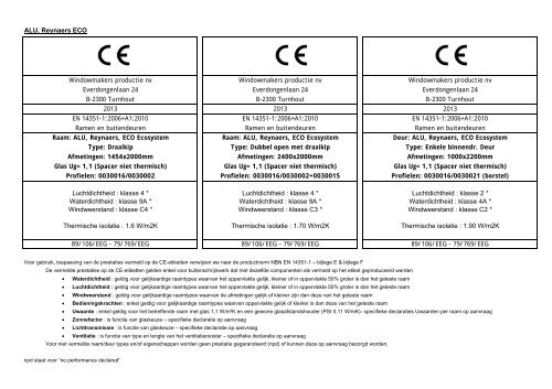 Voorbeelden CE etiketten - WindowMakers