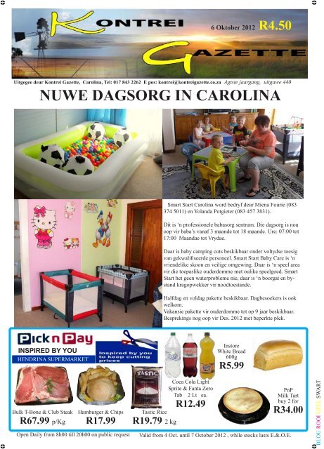 NUWE DAGSORG IN CAROLINA