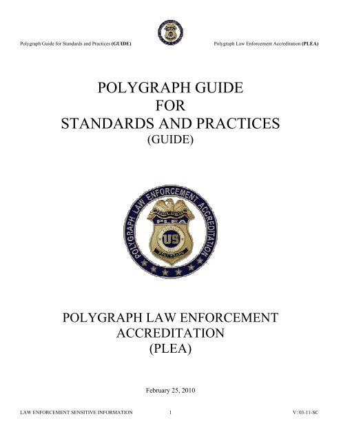 POLYGRAPH GUIDE FOR STANDARDS AND PRACTICES