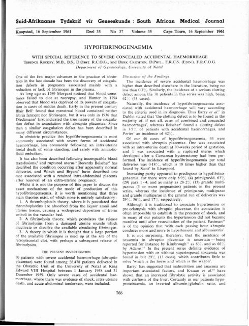 3.1 HYPOFIBRINOGENAEMIA. Terence Rockey and Derek Crichton ...