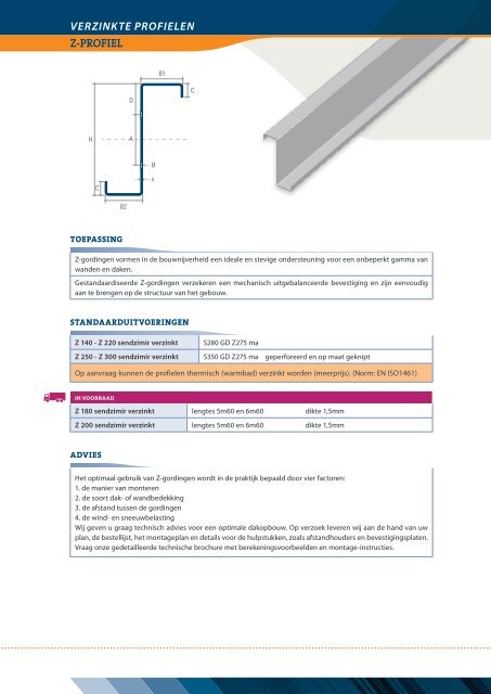 Verzinkte afwerkings profielen