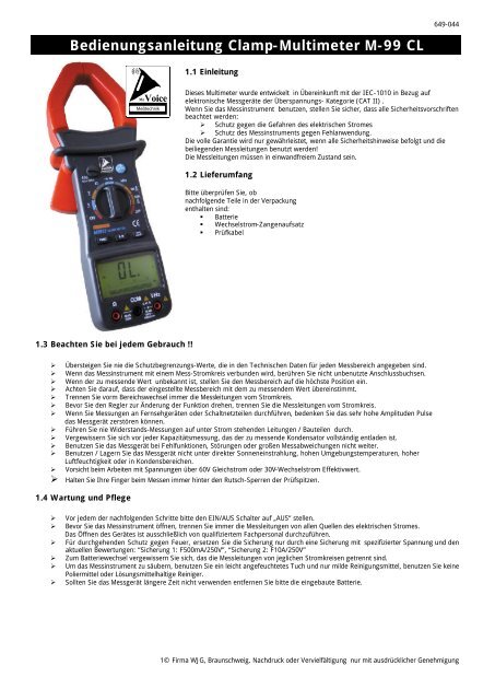 Datenblatt / Anleitung PDF