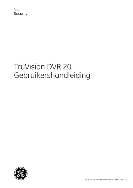TruVision DVR 20 Gebruikershandleiding
