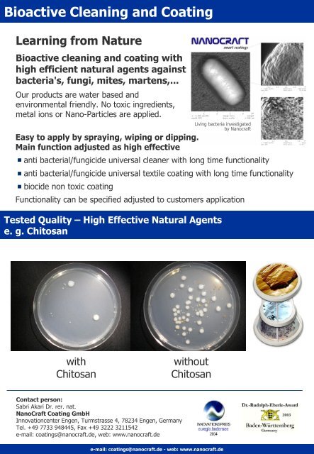 E Flyer Biocoat - NanoCraft Coating GmbH