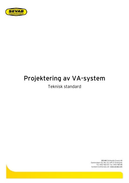 Projektering av VA-system - Sevab